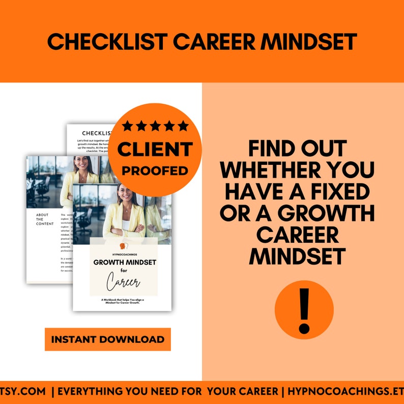 Instant Download for Growth Mindset Career Worksheets and Personal ...