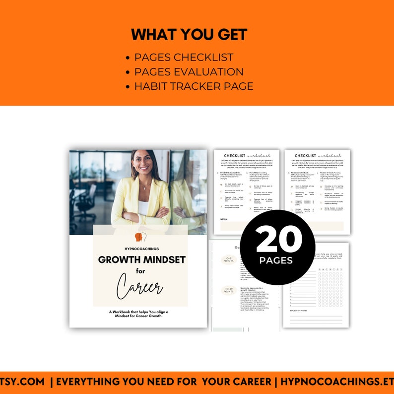 Instant Download for Growth Mindset Career Worksheets and Personal ...
