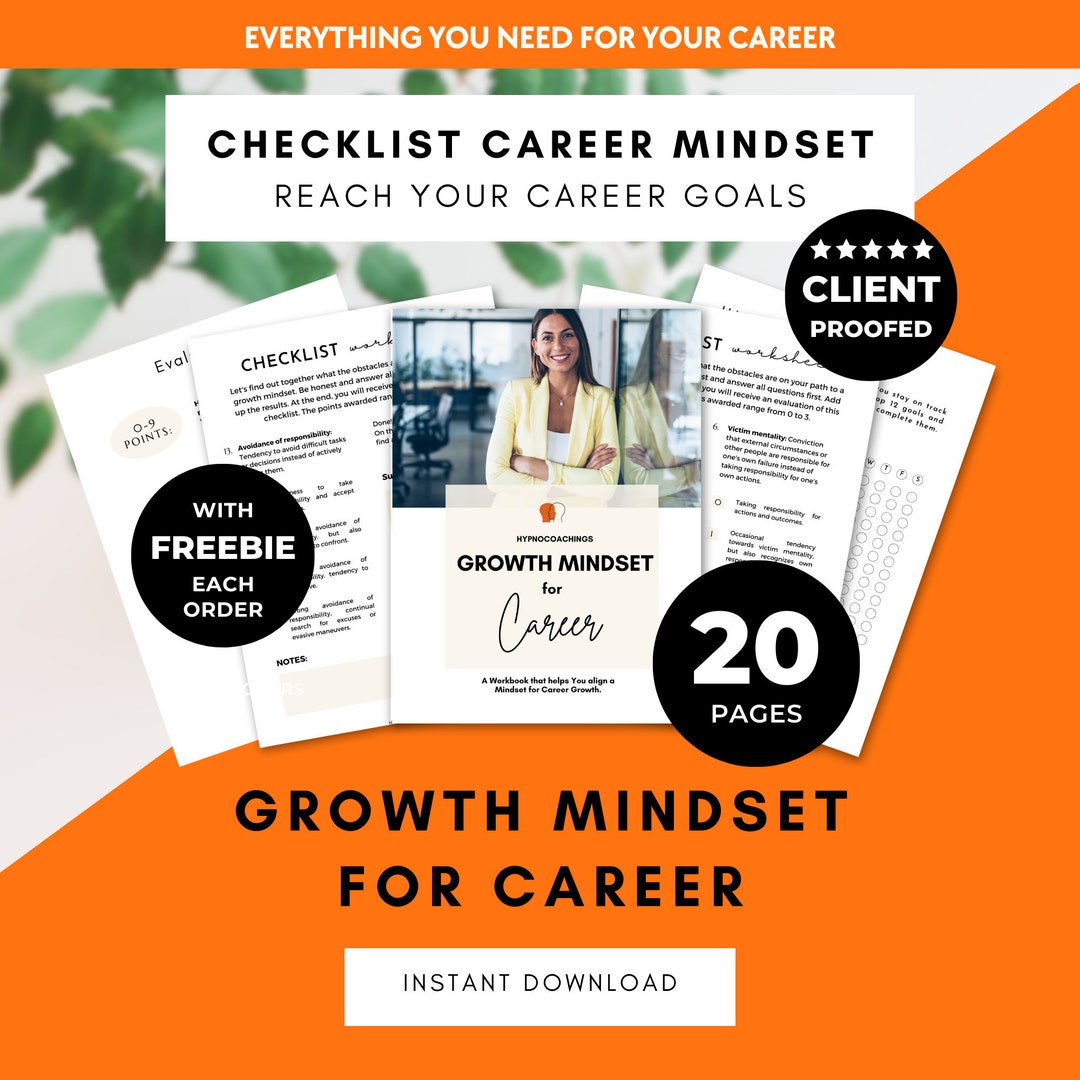 Instant Download for Growth Mindset Career Worksheets and Personal ...