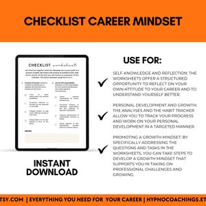 Instant Download for Growth Mindset Career Worksheets and Personal ...