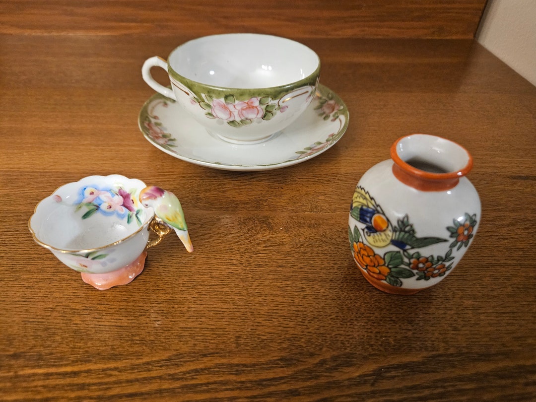 Vintage Lot of Hand Painted Japanese China. Nippon Tea Cup & Saucer ...