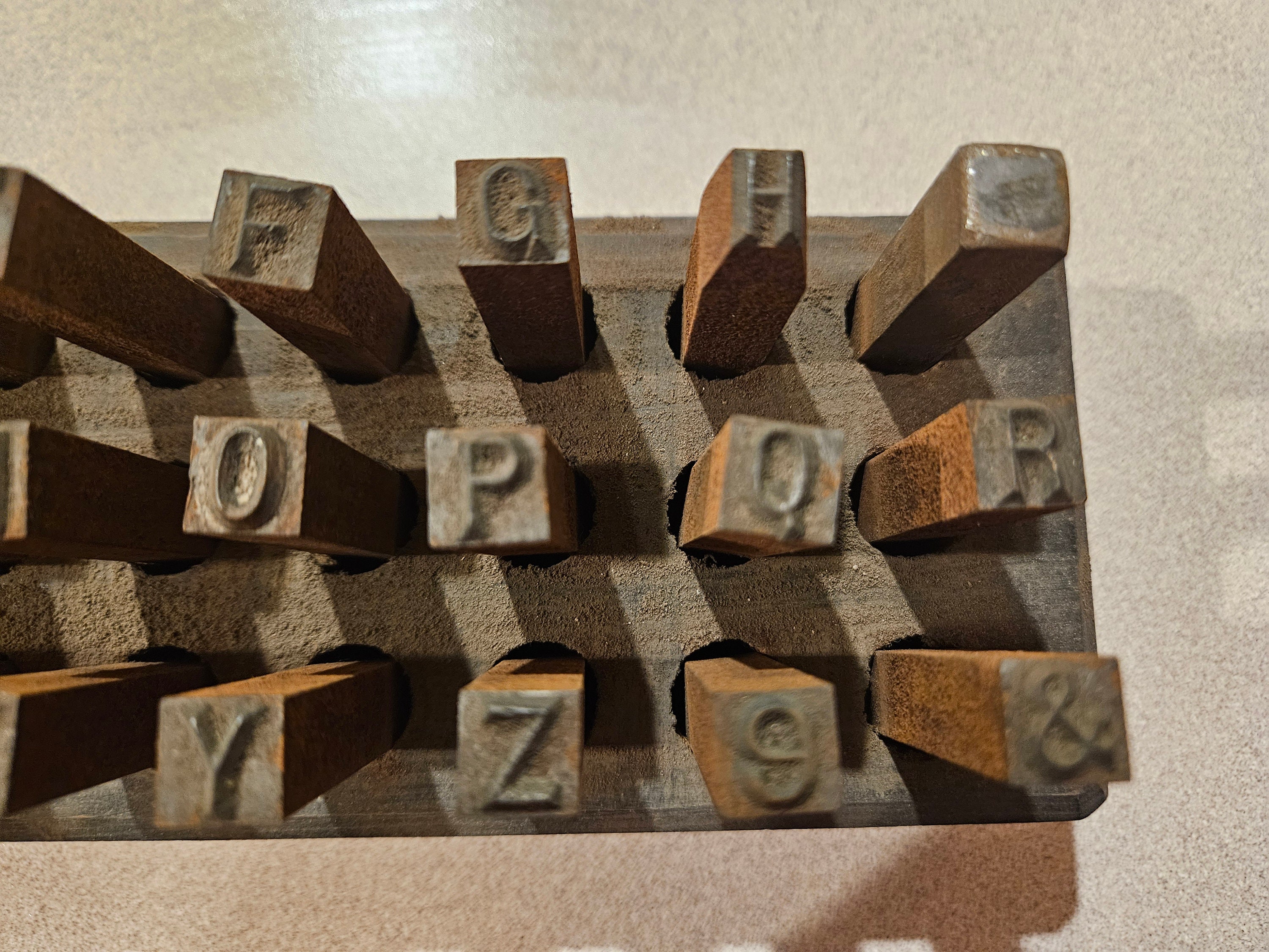 Vintage Metal Punch Alphabet Set Heavy Duty Steel in Wood Tray - Etsy