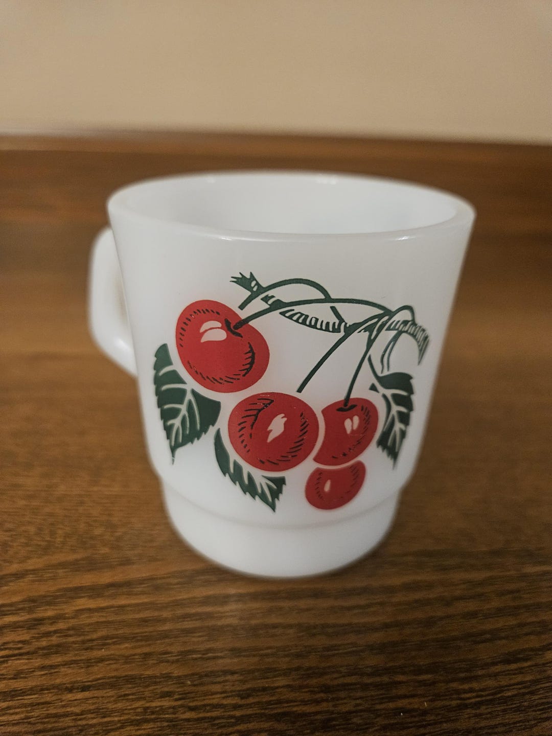 Vintage Termocrisa Coffee Mug. Milk Glass With Red Cherry Design. - Etsy
