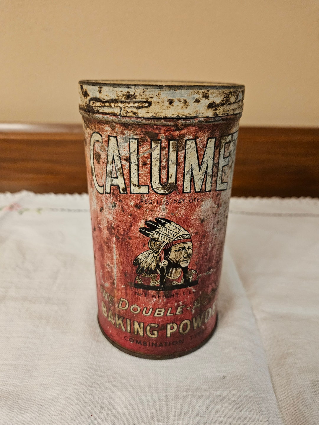 Vintage Calumet Baking Powder Tin With Lid 1lb. 1940's - Etsy