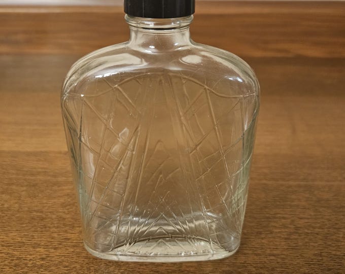 Vintage Glass Flask. Art Deco Design. Owens Illinois Falcon Flask. - Etsy