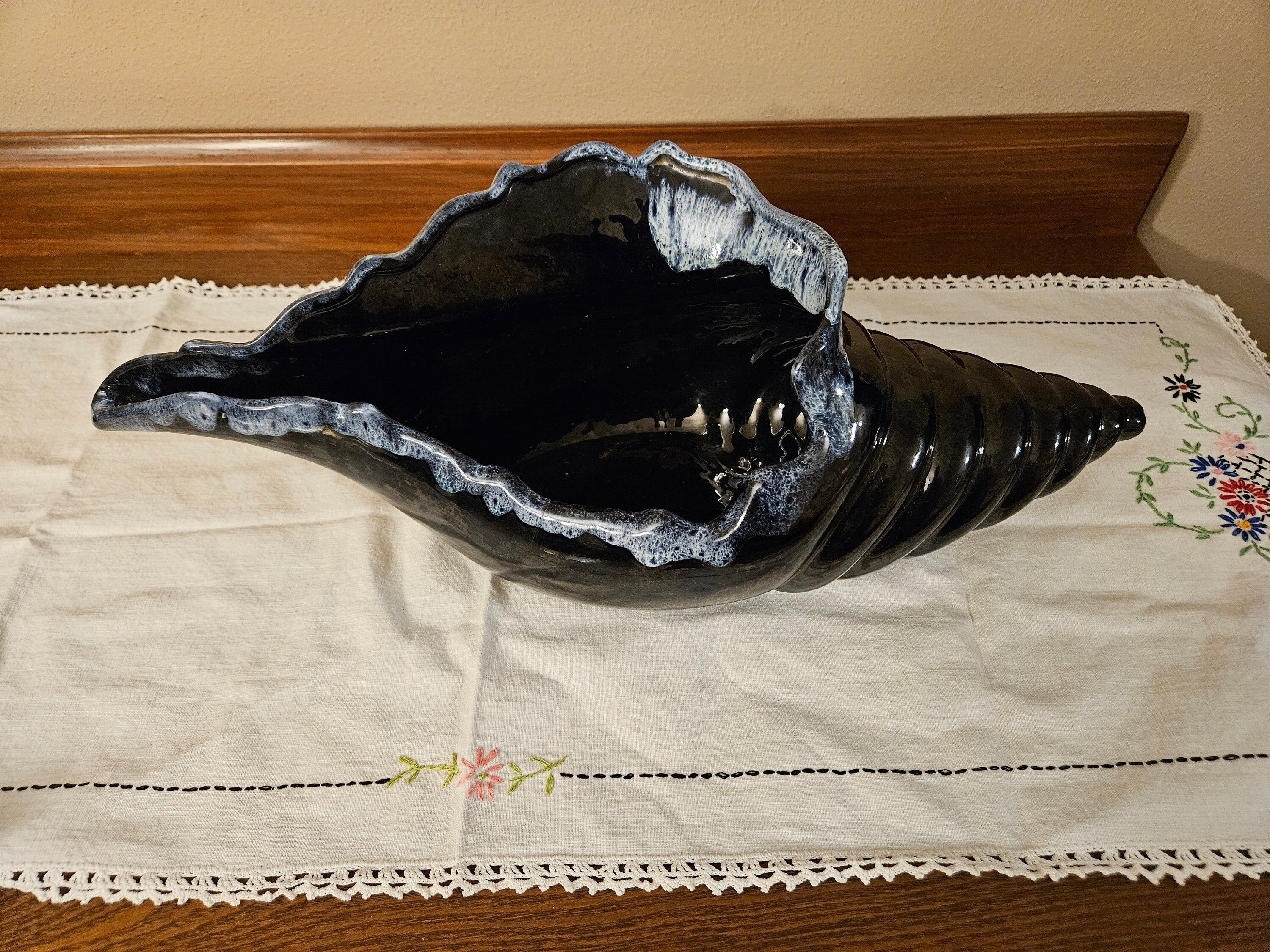 Vintage Van Briggle Pottery Conch Shell Vase Large 17 - Etsy