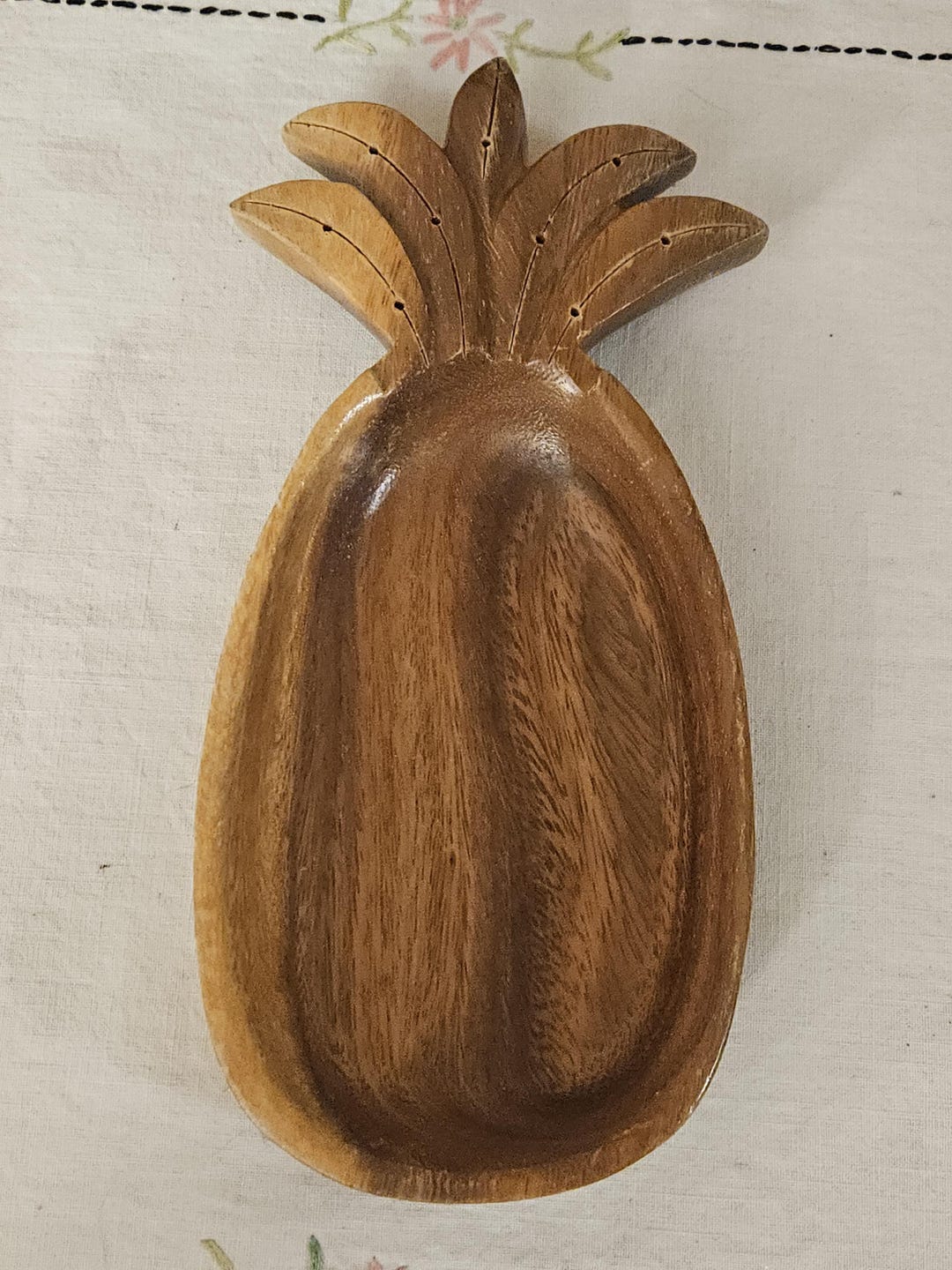 Vintage Monkey Pod Pineapple Bowl, Hand Carved Hawaiian Decor - Etsy