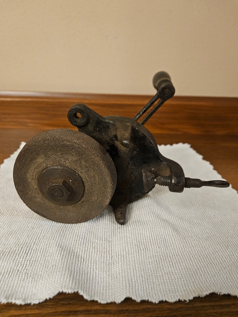 Antique Hand Grinder Hand Cranked Sharpner Sharpening Stone - Etsy