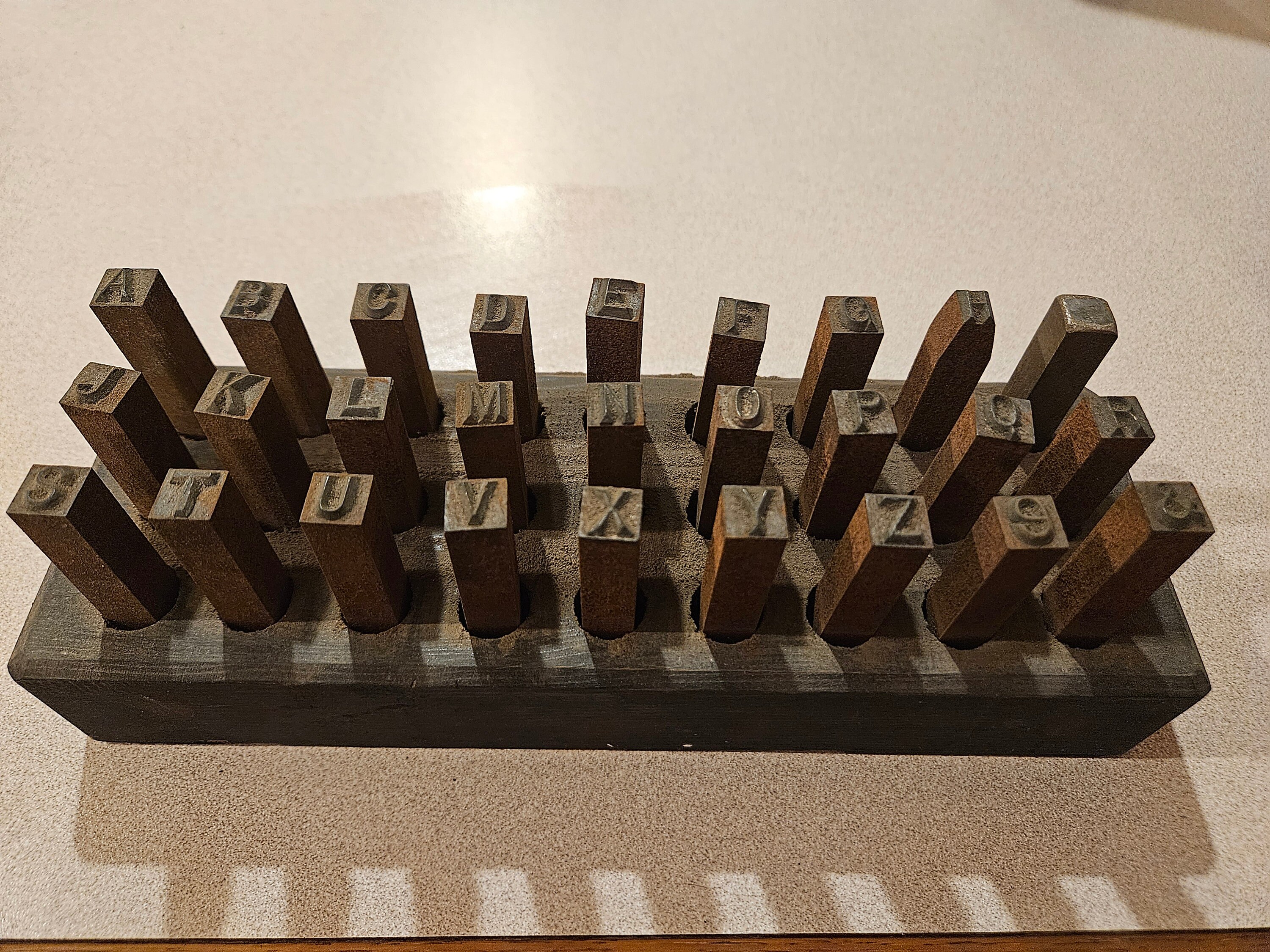 Vintage Metal Punch Alphabet Set Heavy Duty Steel in Wood Tray - Etsy