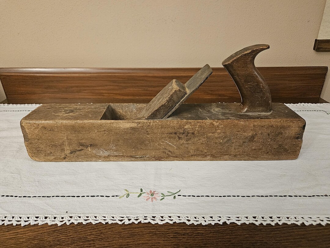 Vintage Wood Block Plane. Carpenter Tool. Approximately 16" Long X 3 ...