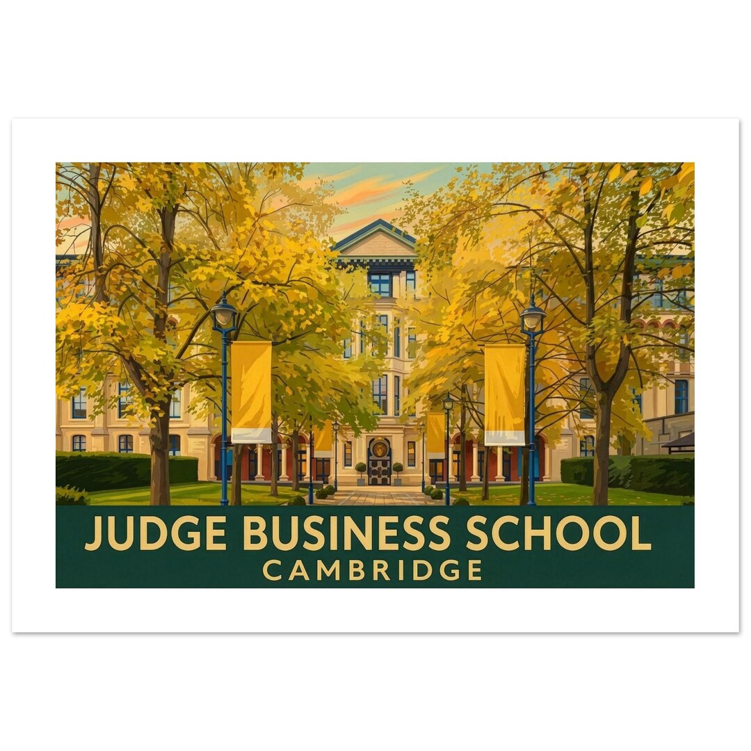 Vintage Cambridge Poster | Judge Business School Art | Fine Art Print ...