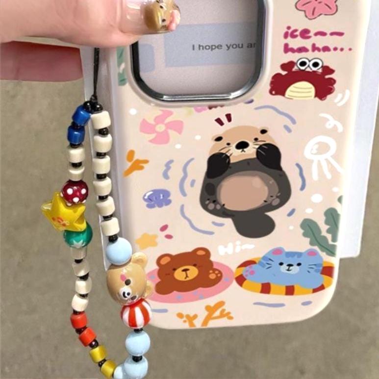Custom Super Cute Cartoon Design iPhone Case, Brown Otter Phone Cases ...