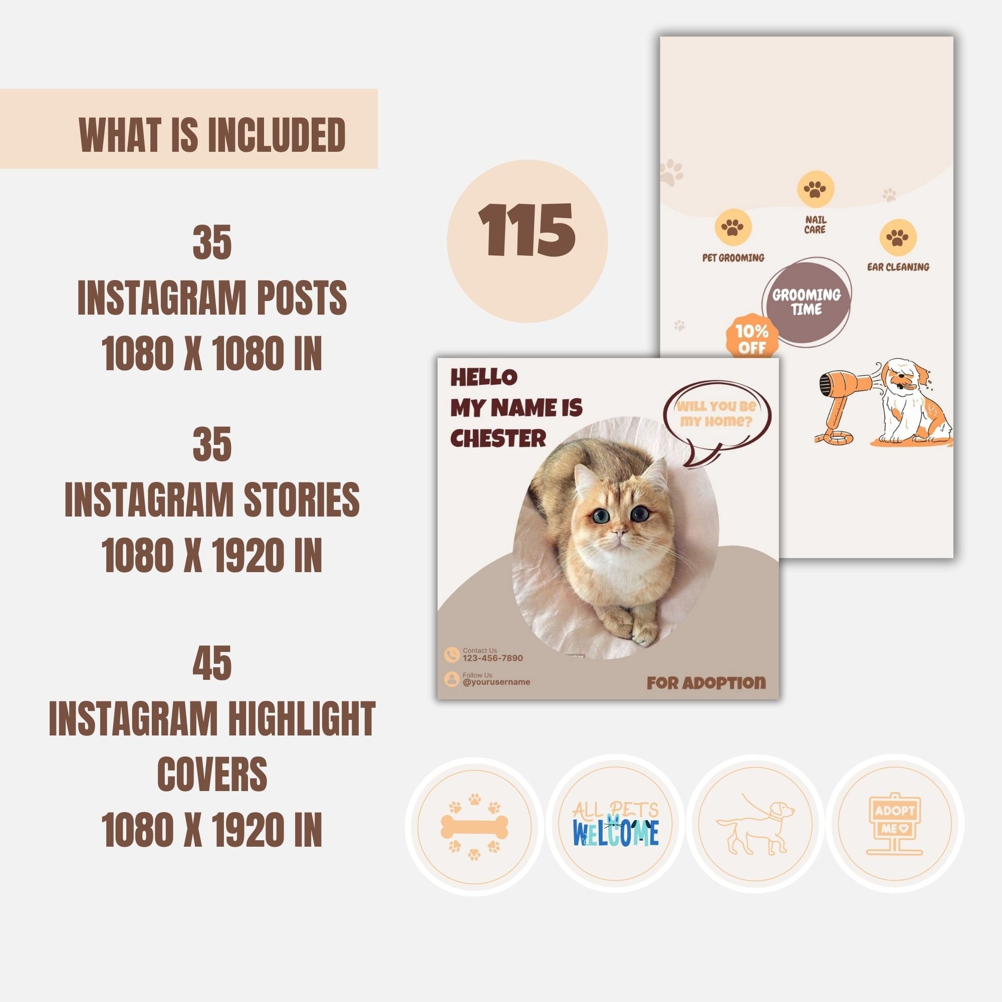 Pet Store Instagram Template, Pet Shop Social Media Content for Pet Clinics, Pet Business Post ...