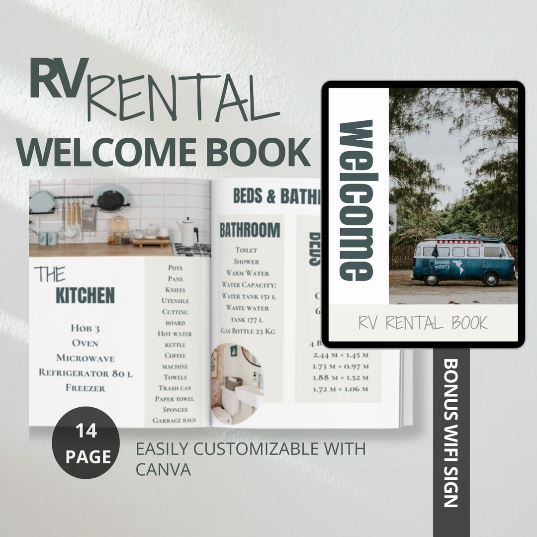 RV Rental Welcome Book Template, Camper Guidebook, Motorhome Rental ...