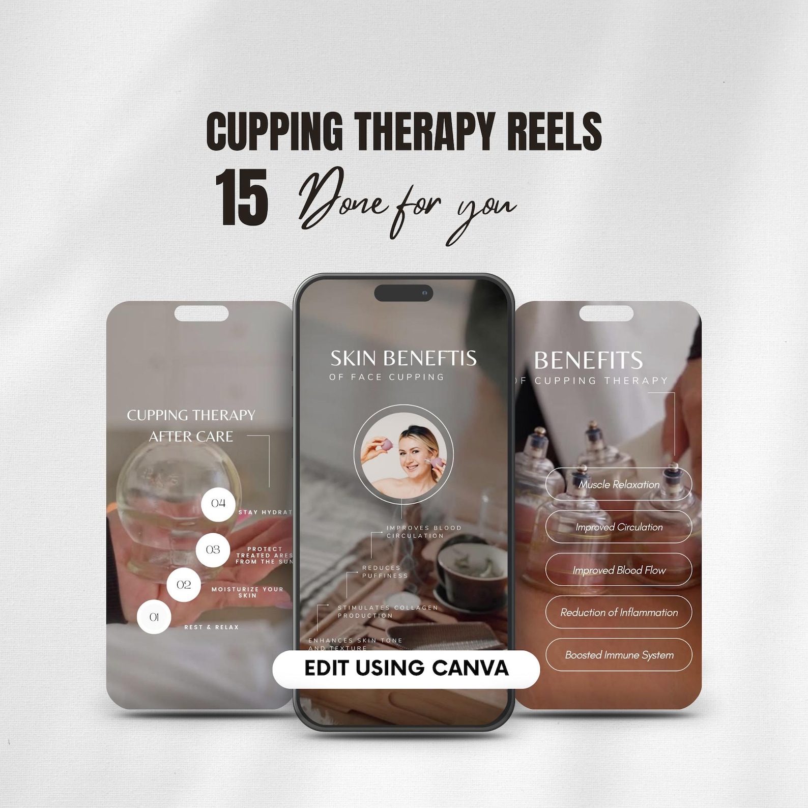 Cupping Therapy Instagram Reels Template, Holistic Therapist IG Post ...