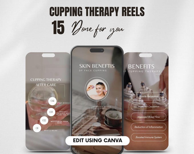Cupping Therapy Instagram Reels Template, Holistic Health Coach IG Post ...