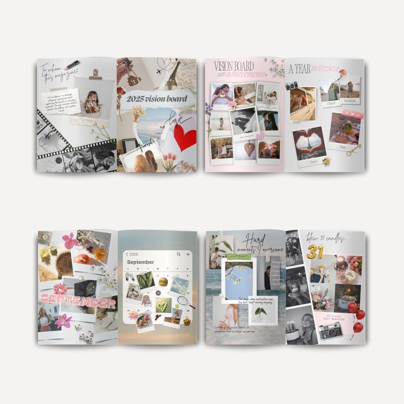 2025 Year in Review Magazine Template, Yearly Reflection Journal, Year ...