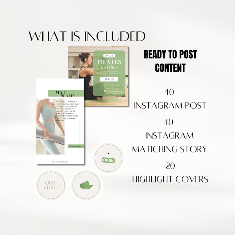 Pilates Instagram Template, Pilates Studio Social Media Marketing ...