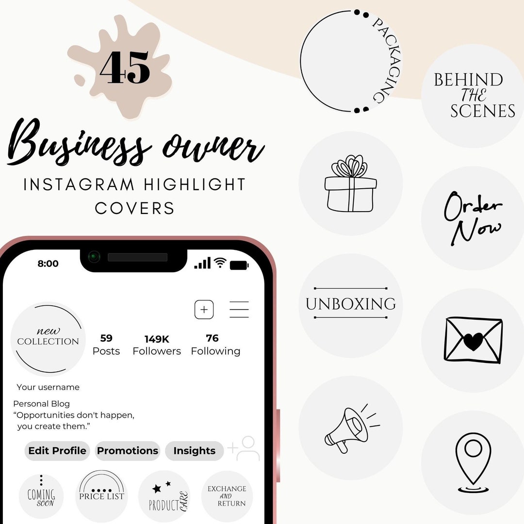 45 Business Instagram Highlight Covers, IG Business Highlight Icons ...