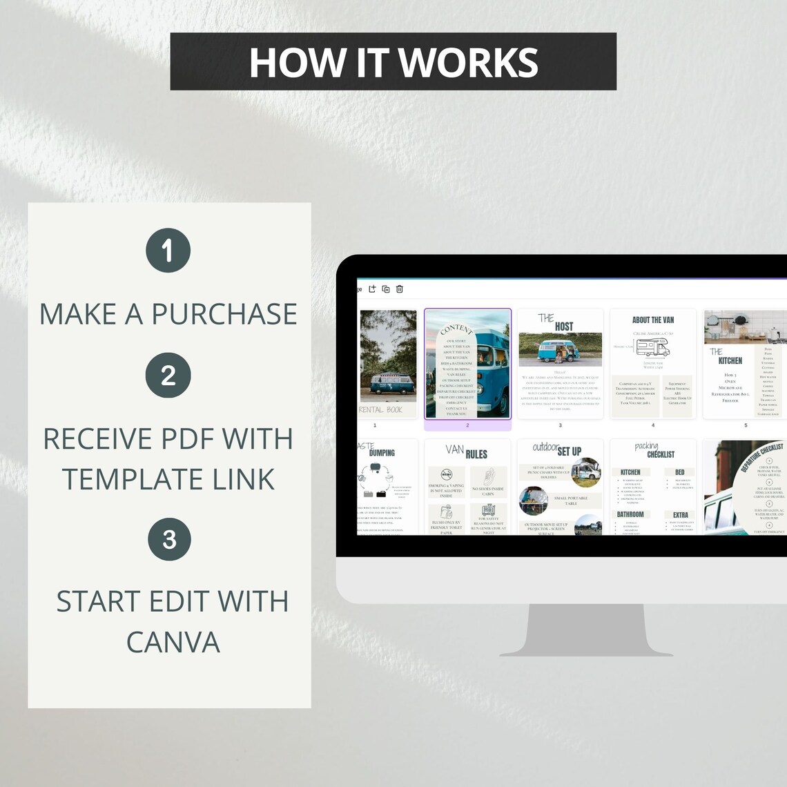 RV Rental Welcome Book Template, Camper Guidebook, Motorhome Rental ...