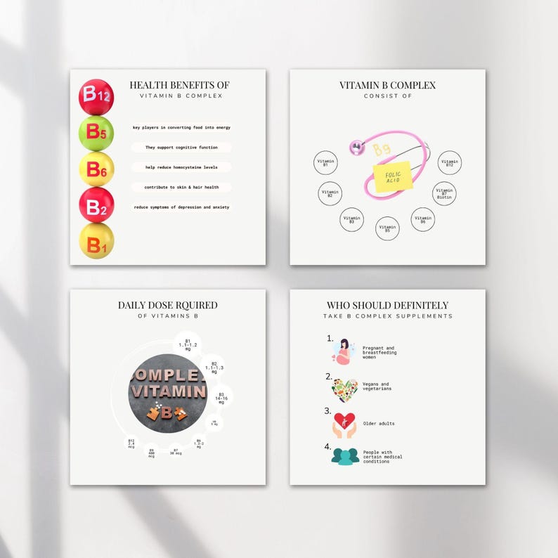 Vitamins and Supplements Instagram Templates, Health & Wellness IG Post ...