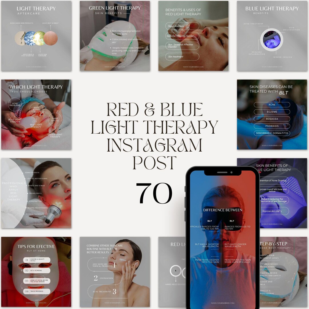 Red Light Therapy Instagram Template, Skincare Esthetician Social Media ...