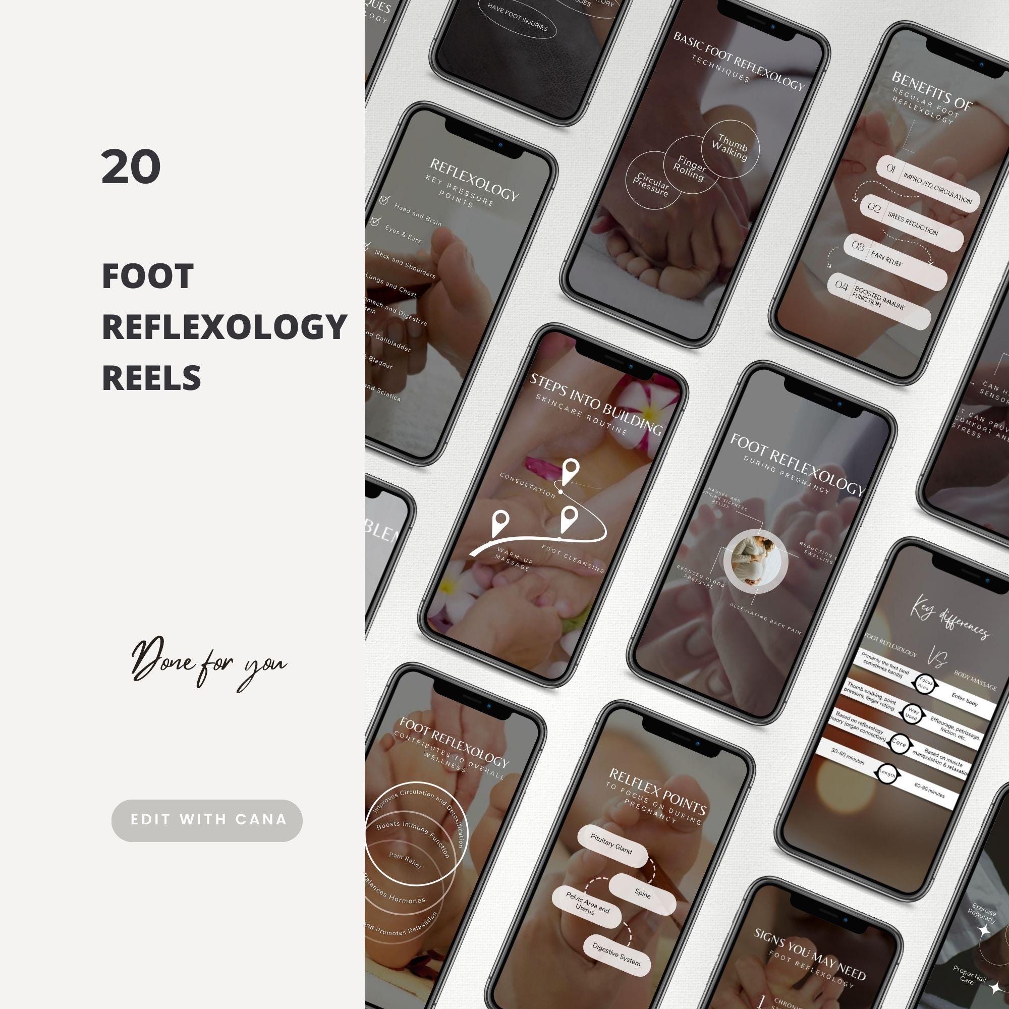 Foot Reflexology Instagram Reels Template, Holistic Wellness (digital ...