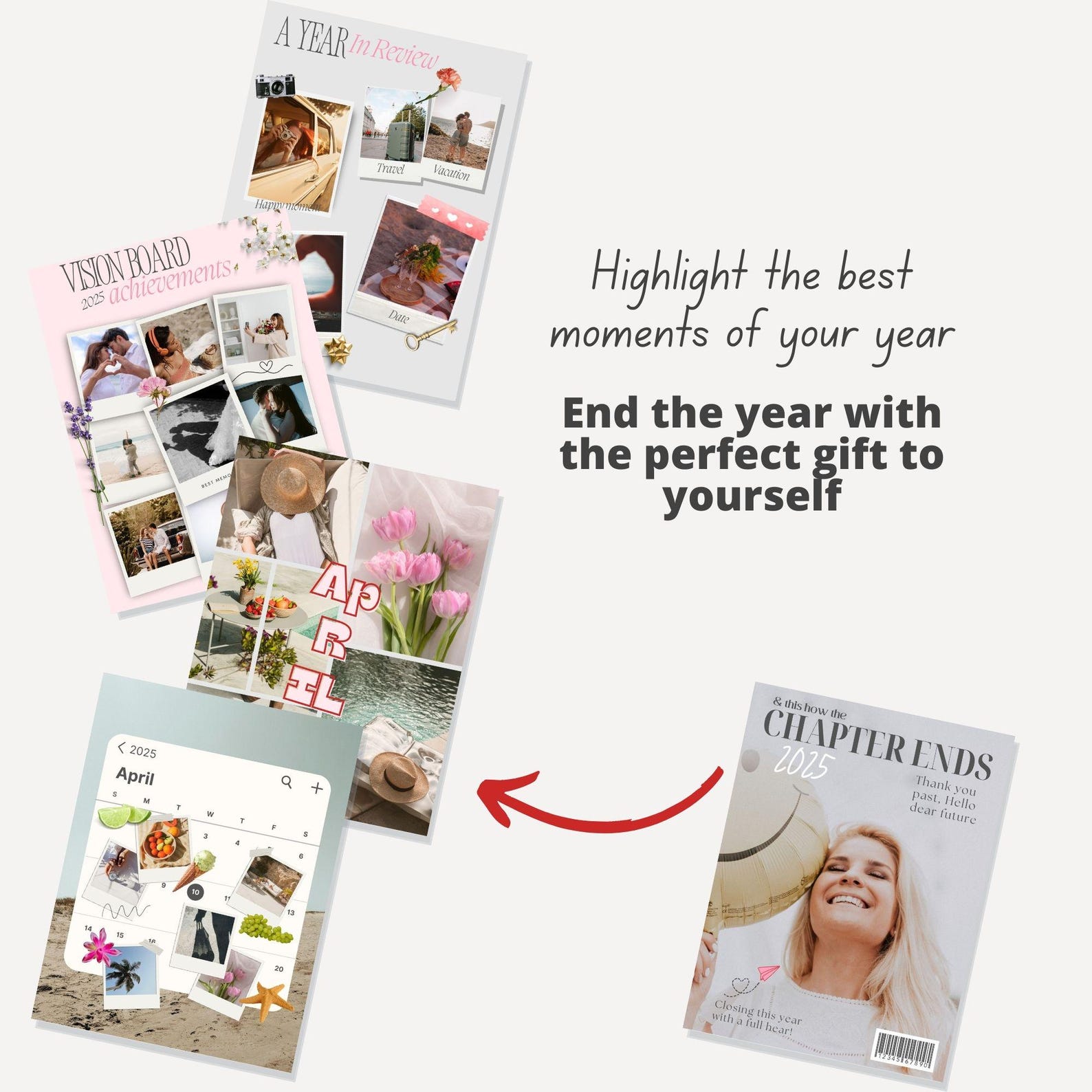 2025 Year in Review Magazine Template, Yearly Reflection Journal, Year ...