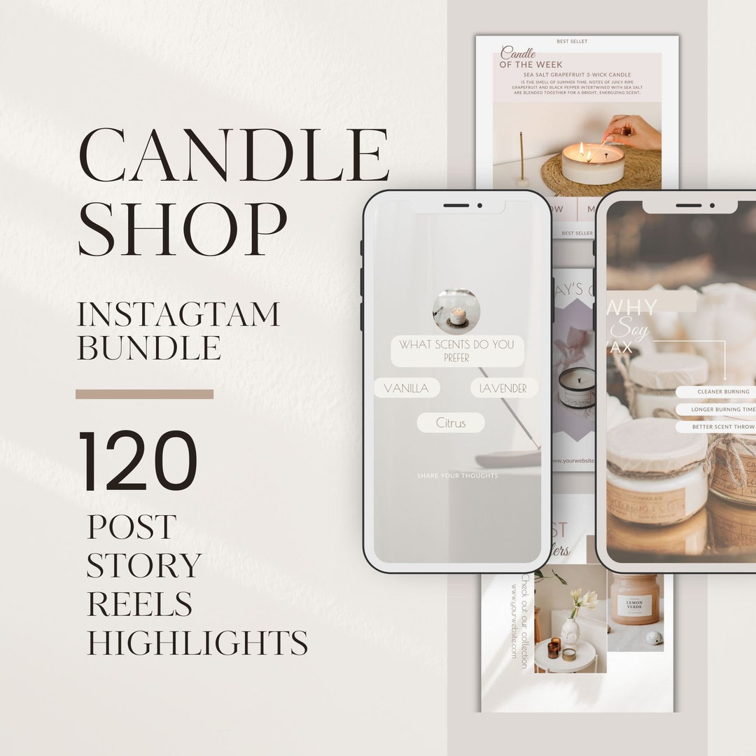 Candle Shop Instagram Post Template, Candle Business Social Media ...