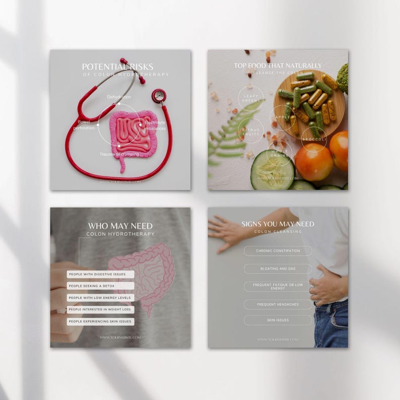 Colon Cleanse Instagram Template, Natural Wellness Hydrotherapy Social ...