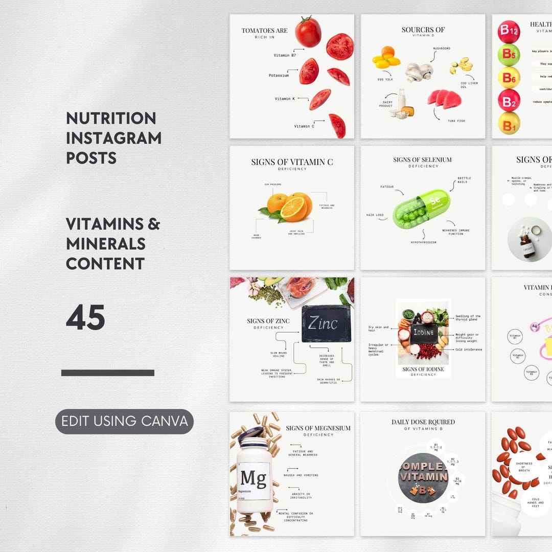 Supplements and Vitamins Instagram Templates, Functional Medicine IG ...