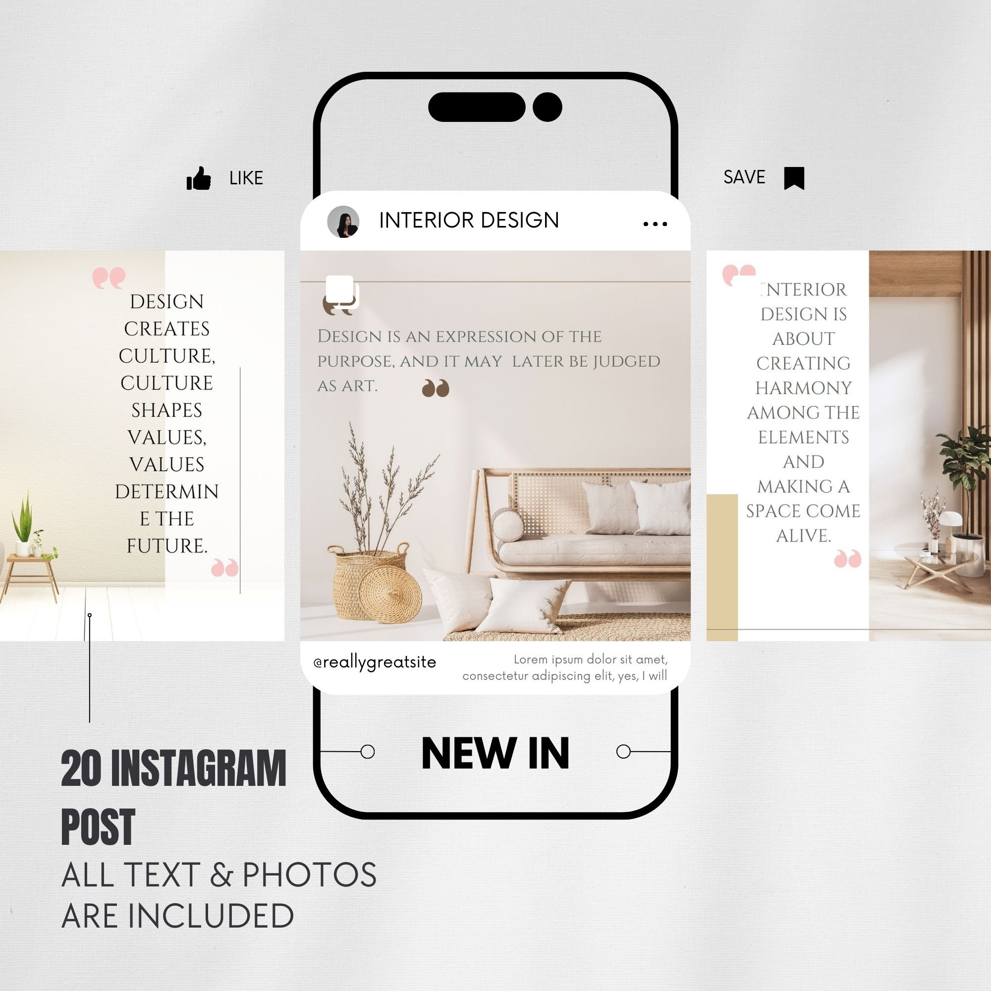 Premium Interior Design Instagram Quotes Template, Social Media Done ...
