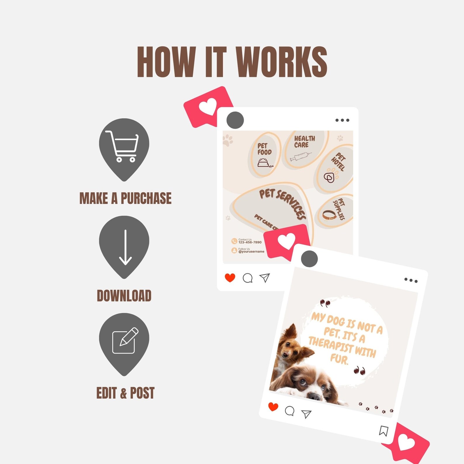 Pet Store Instagram Template, Pet Shop Social Media Content for Pet ...