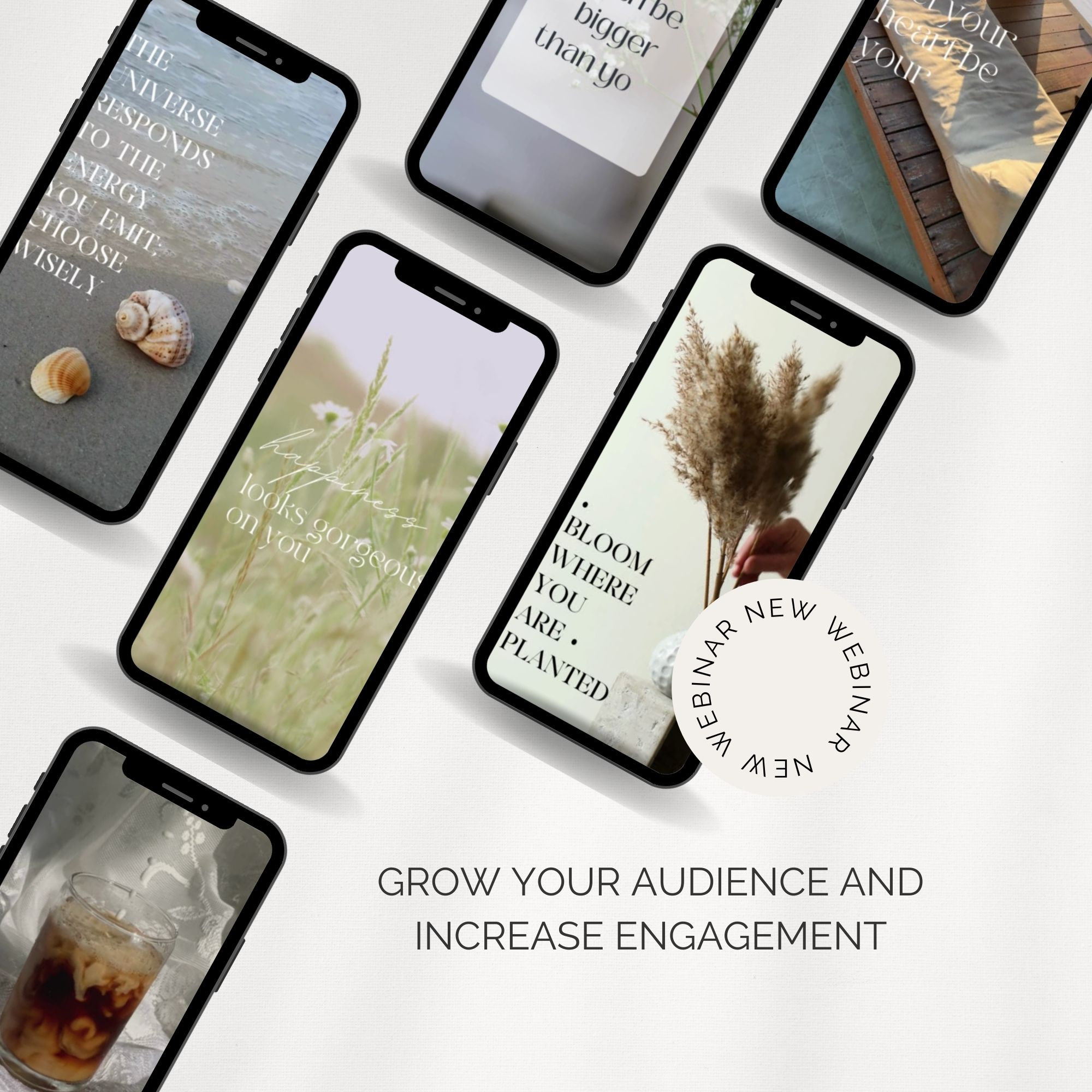 Faceless Instagram Reels Template, Aesthetic Life Coach Social Media ...