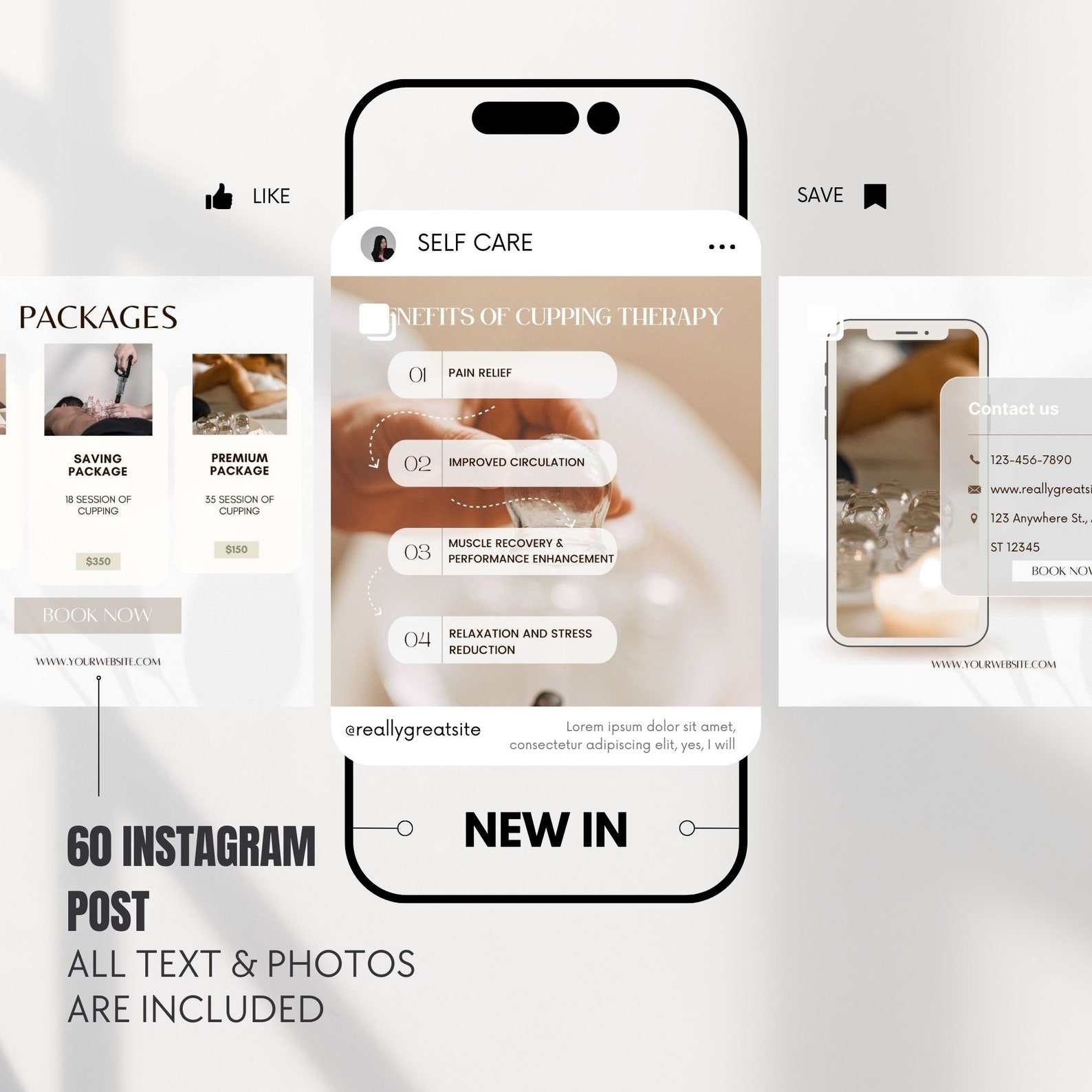 Cupping Therapy Instagram Post, Premium Hijama Center Social Media ...
