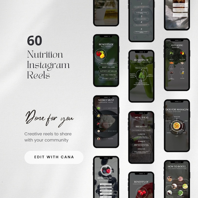 Nutrition Instagram Reels Template, Natural Health & Wellness Social ...