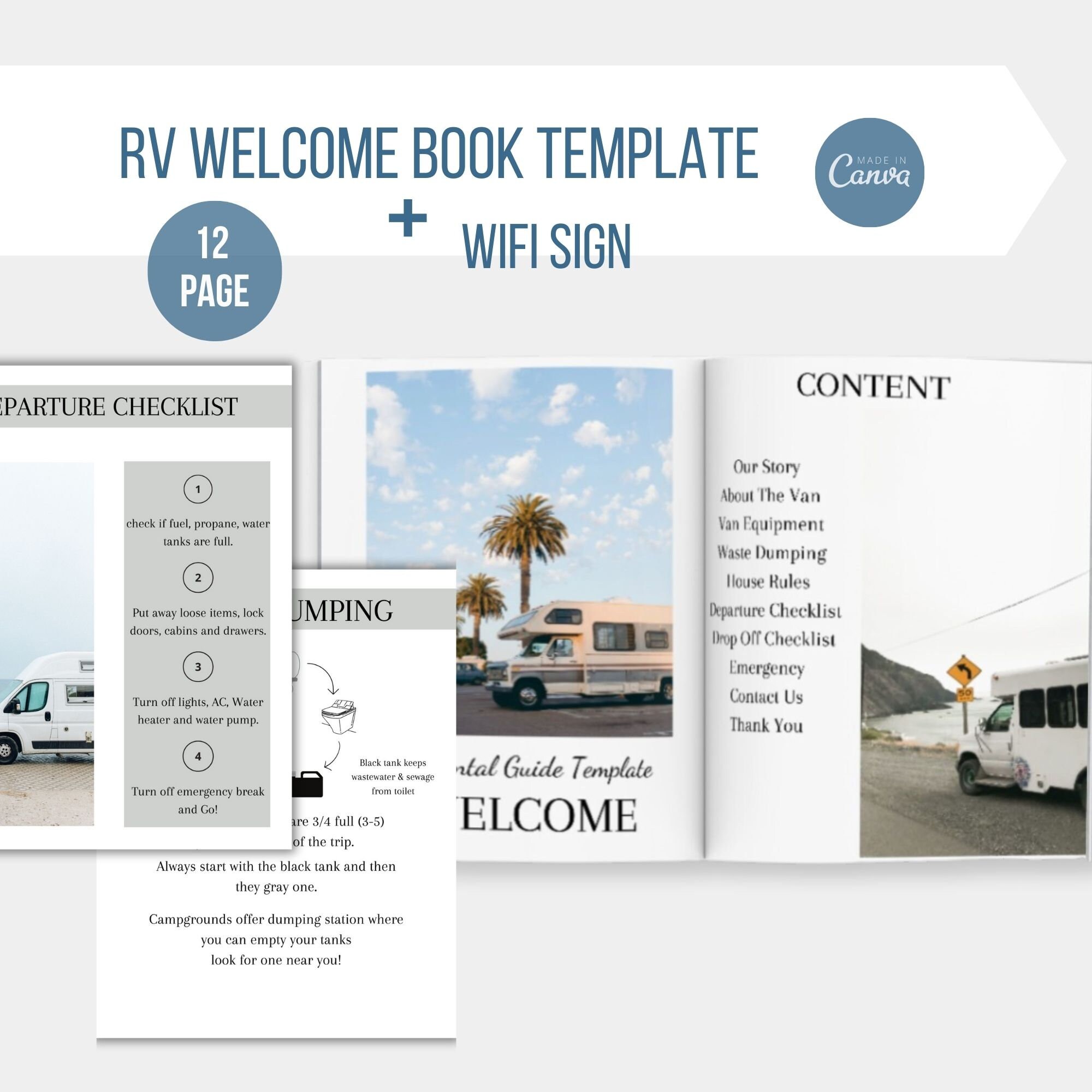 RV Rental Welcome Book Template, Camper Rental Guidebook, Motorhome ...