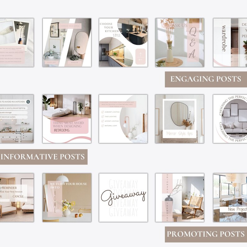 Interior Design Instagram Templates, Designer Social Media Content ...