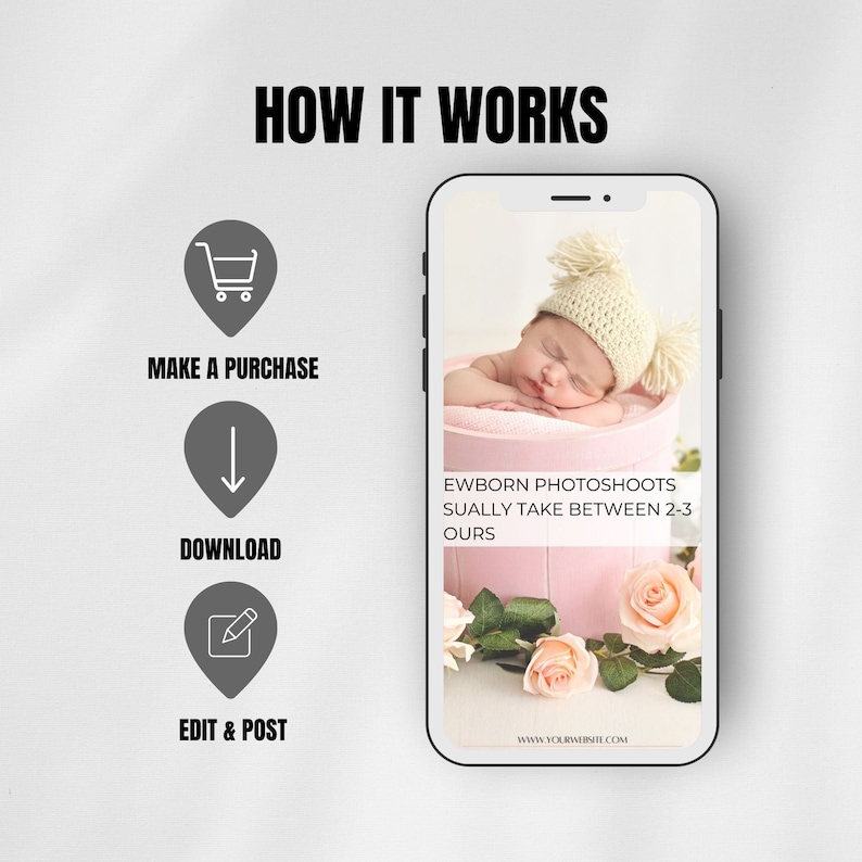 Newborn Photographer Instagram Post Templates, Maternity Photography ...