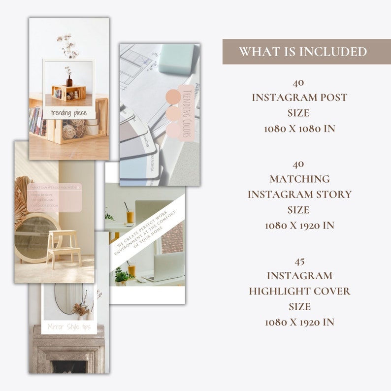 Interior Design Instagram Templates, Designer Social Media Content ...