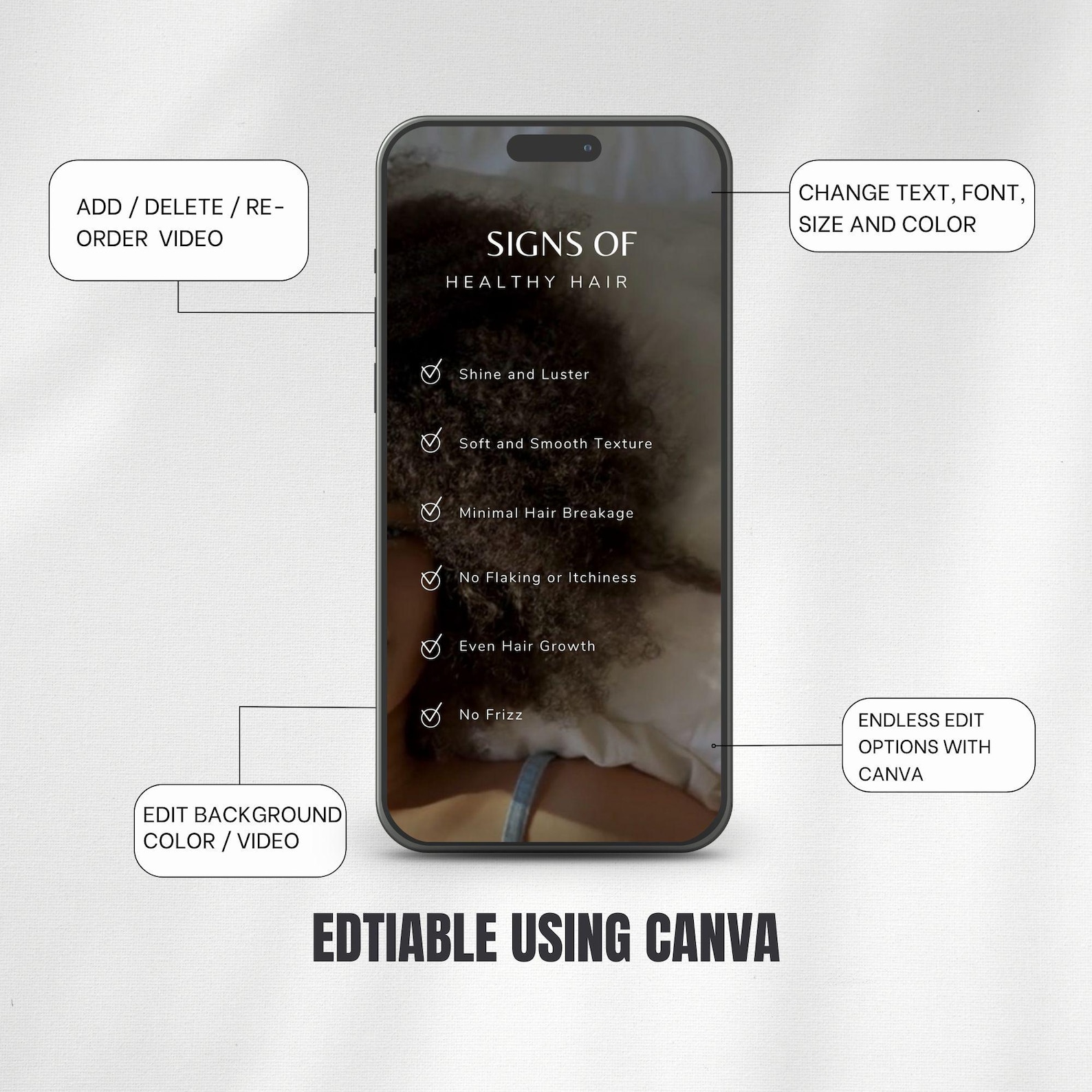 Trichology Instagram Reels Template, Hair Salon Marketing Post ...