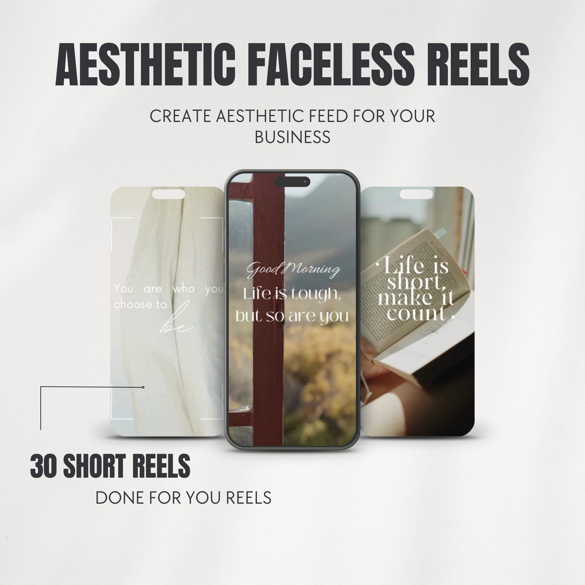 Faceless Instagram Reels Template, Aesthetic Life Coach Social Media ...