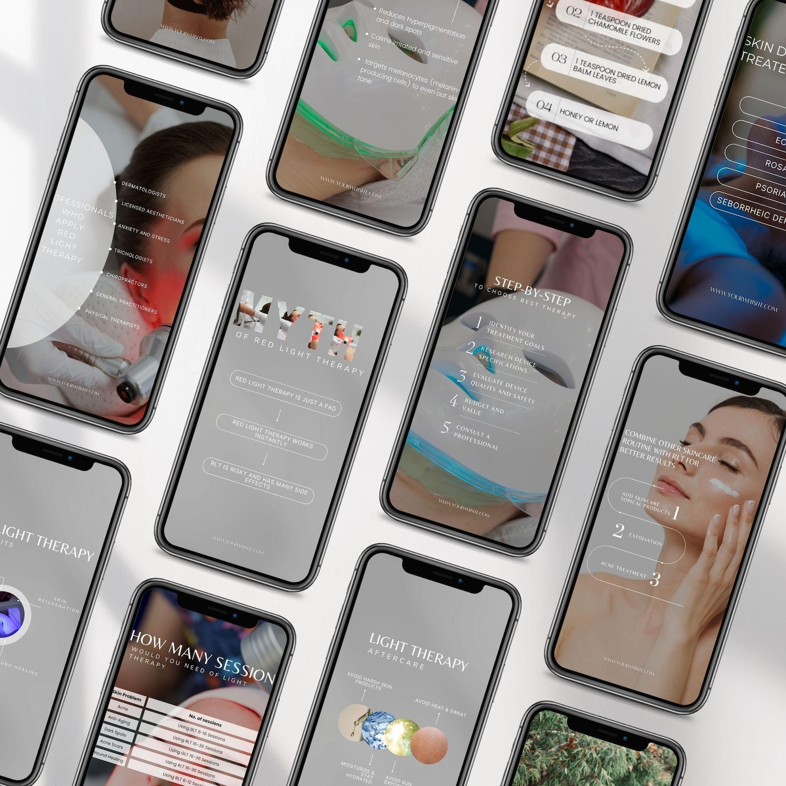 Red Light Therapy Instagram Template, Blue Light Therapy IG Post ...