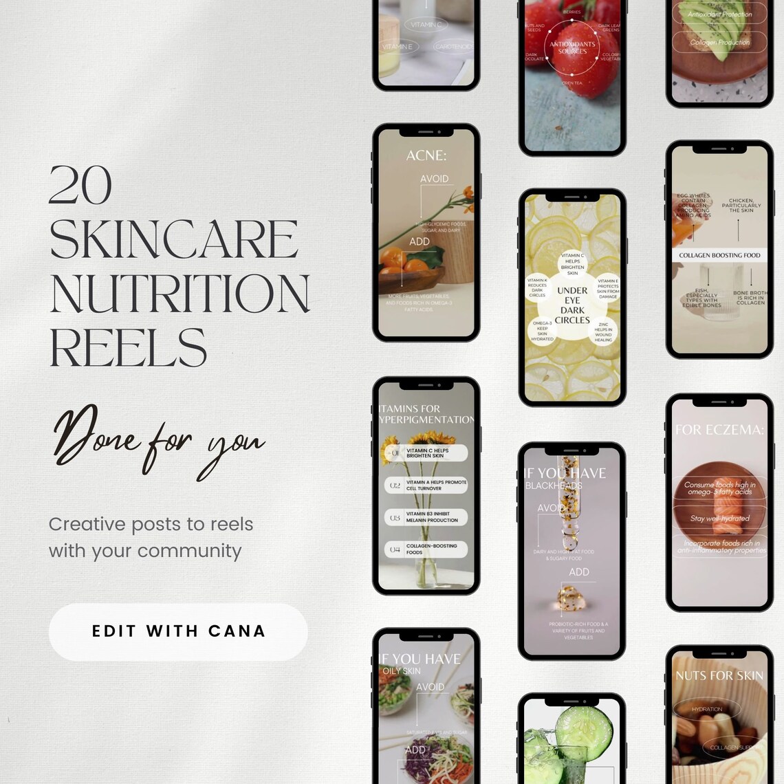Skincare Instagram Reels Template, Nutrition Coach IG Reels ...