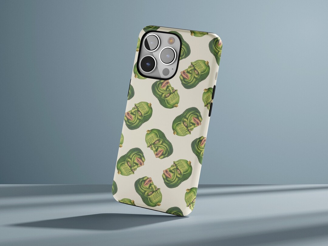 Human Face on a Pickle iPhone Case, Funny Pickle Phone Design, Ugly ...