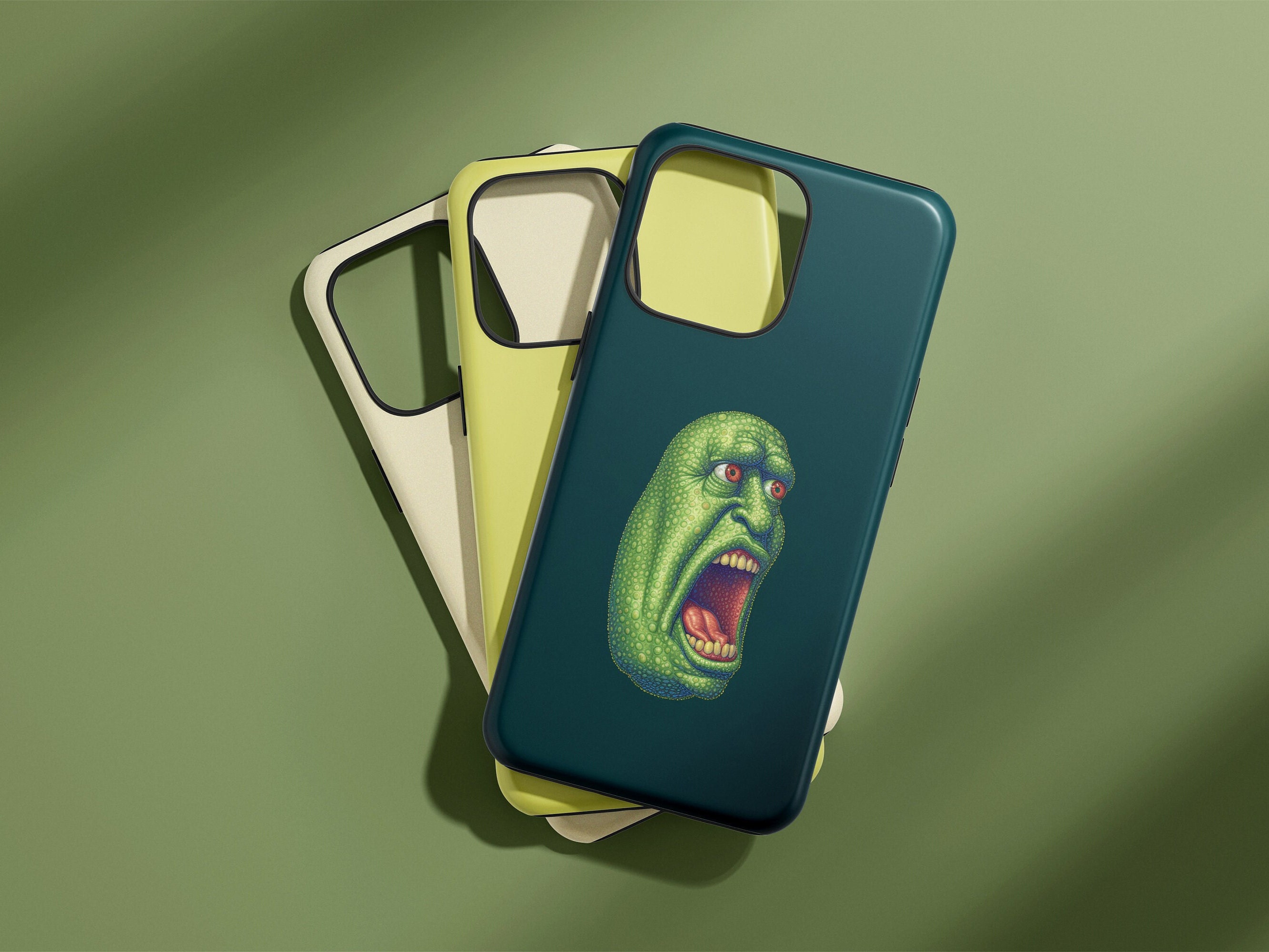 Screaming Pickle iPhone Case, Funny Pickle Phone Design, Yelling Cumber ...