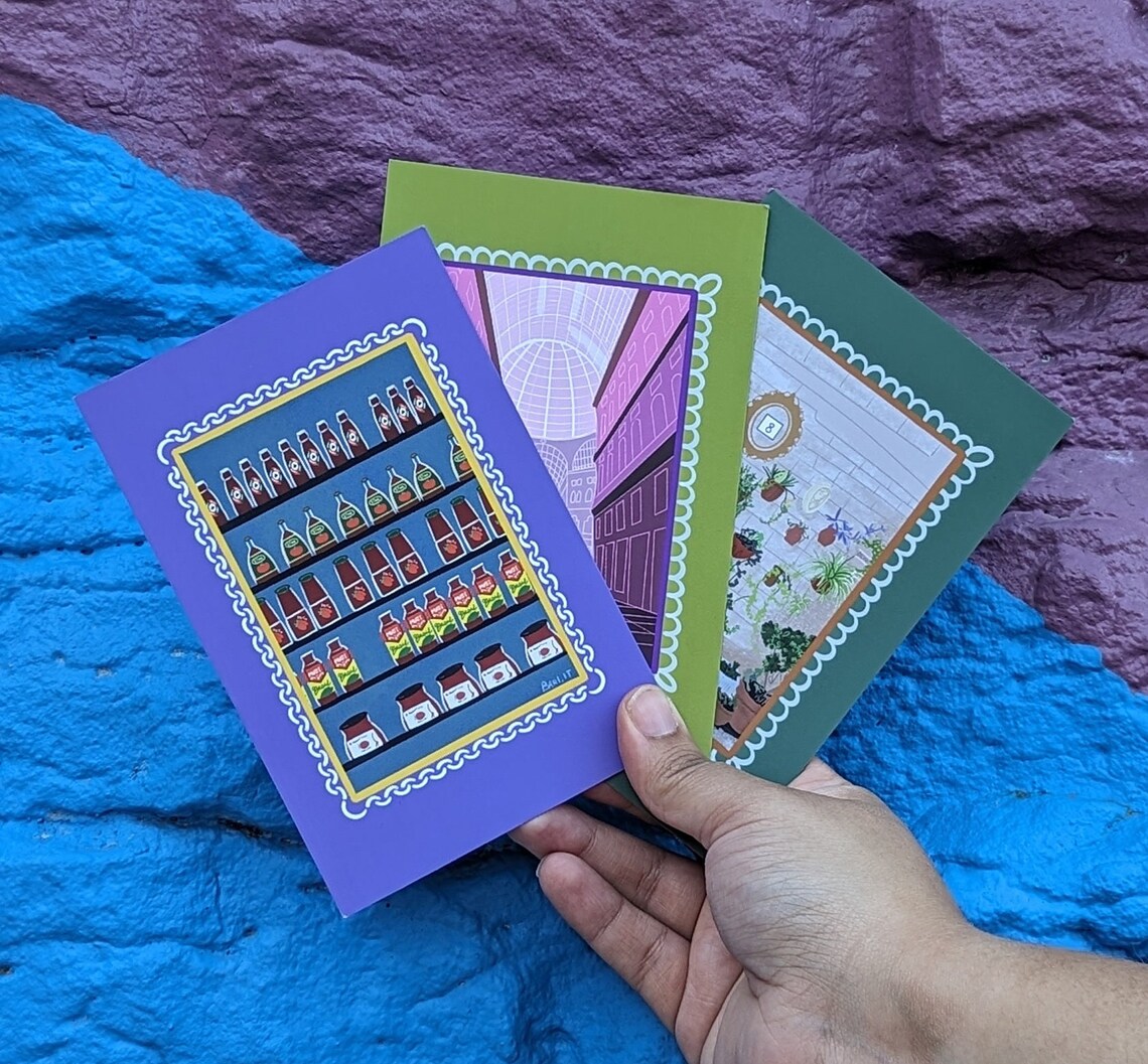 Mini Print Postcards "postcards From Europe" 5 Card Bundle Set - France ...