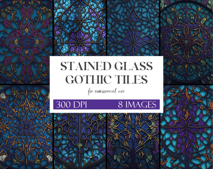 Essential Goth Stained Glass Patterns Three Patterns in One Bundle ...
