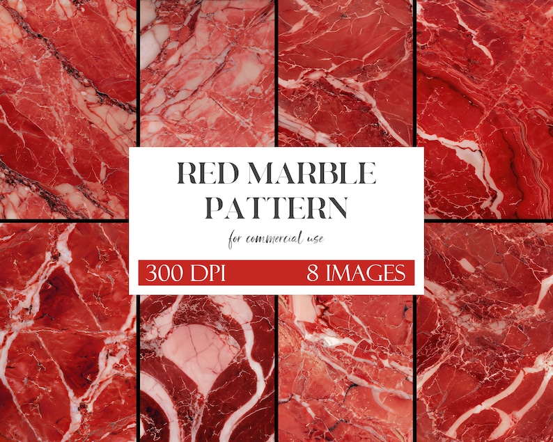 Red Marble Digital Paper Pack | Printable Texture | Digital ...
