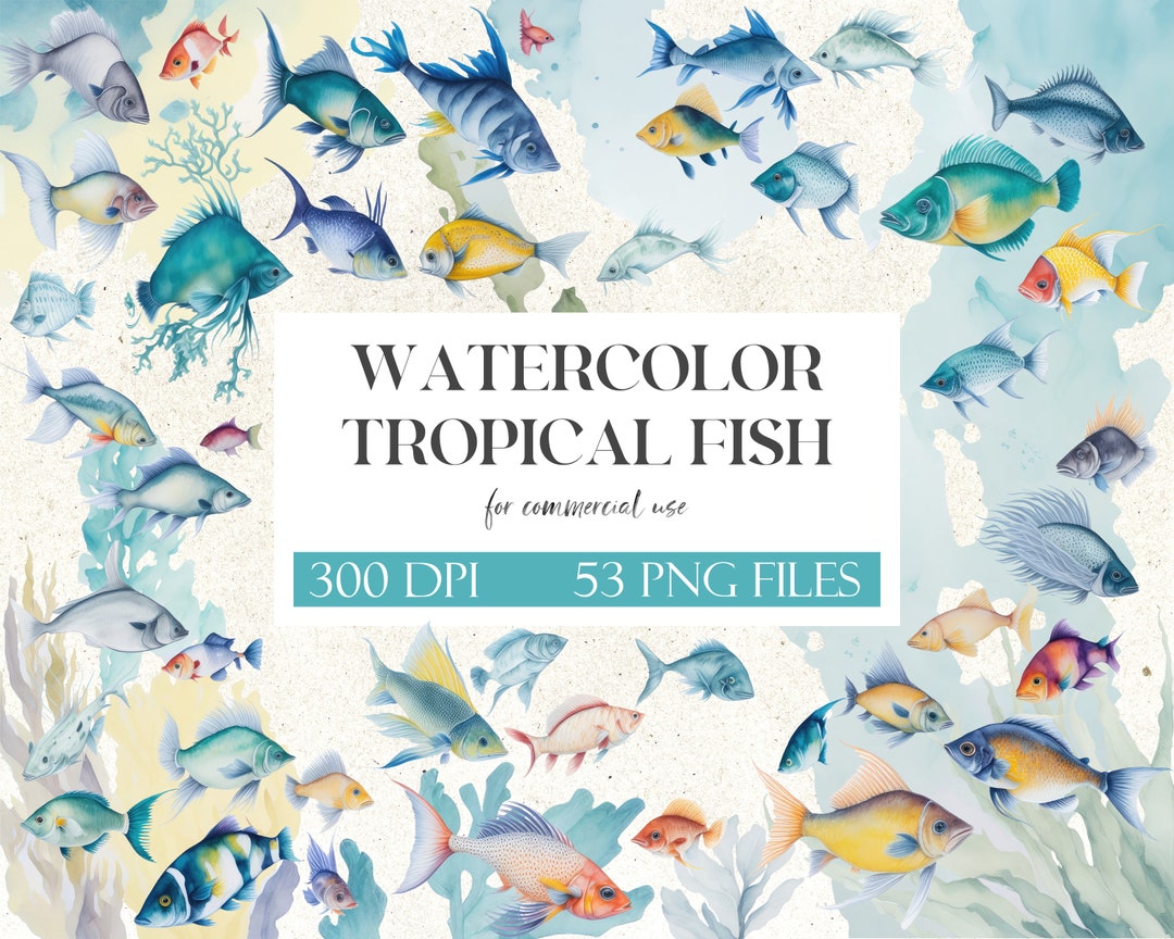 Ocean Dreams | Watercolor Tropical Fish Clipart Pack | Underwater Art ...